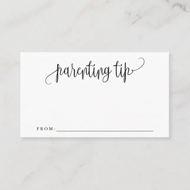 Parenting Tip Jar Cards, Minimalist Advice Cards | Zazzle