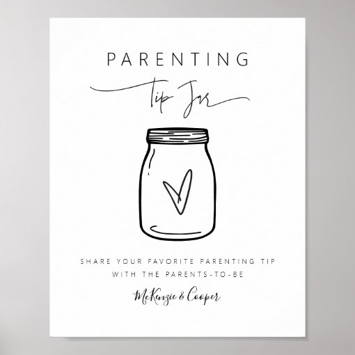 Parenting Tips Baby Shower Party Decor Game G400 | Zazzle