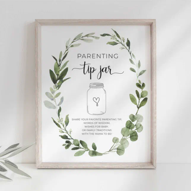 Parenting Tips for the Mama to Be Party Sign | Zazzle