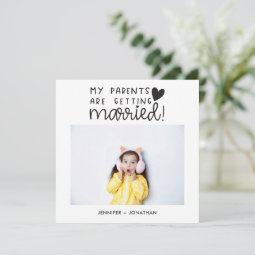 Parents getting married child photo save the date announcement | Zazzle