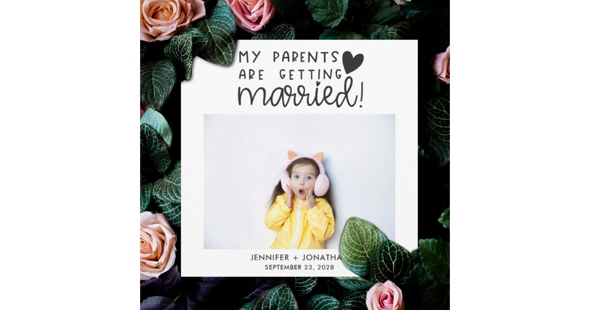 Parents getting married child photo save the date announcement | Zazzle