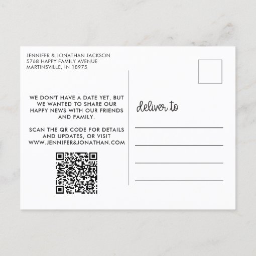 Parents getting married child photo save the date announcement postcard ...