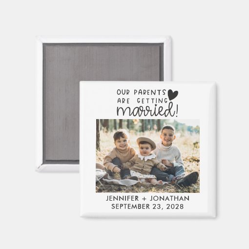 Parents getting married children photo save date magnet | Zazzle
