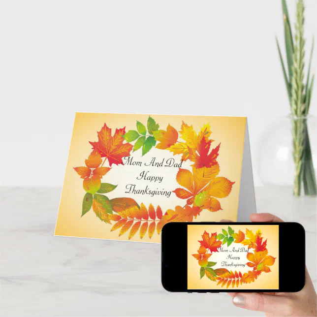 Parents Happy Thanksgiving Day Holiday Card | Zazzle