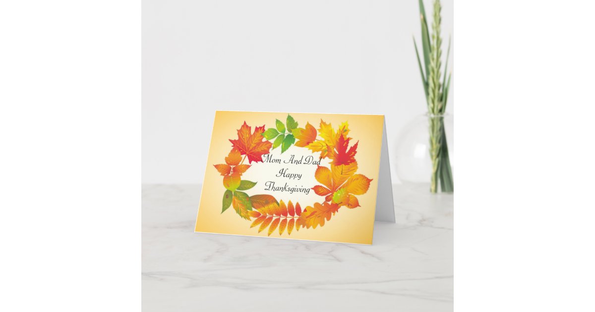 Parents Happy Thanksgiving Day Holiday Card | Zazzle