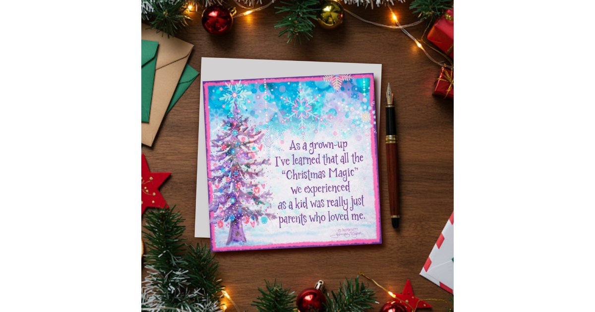 Parents Make Christmas Magical Inspirivity Holiday Card | Zazzle