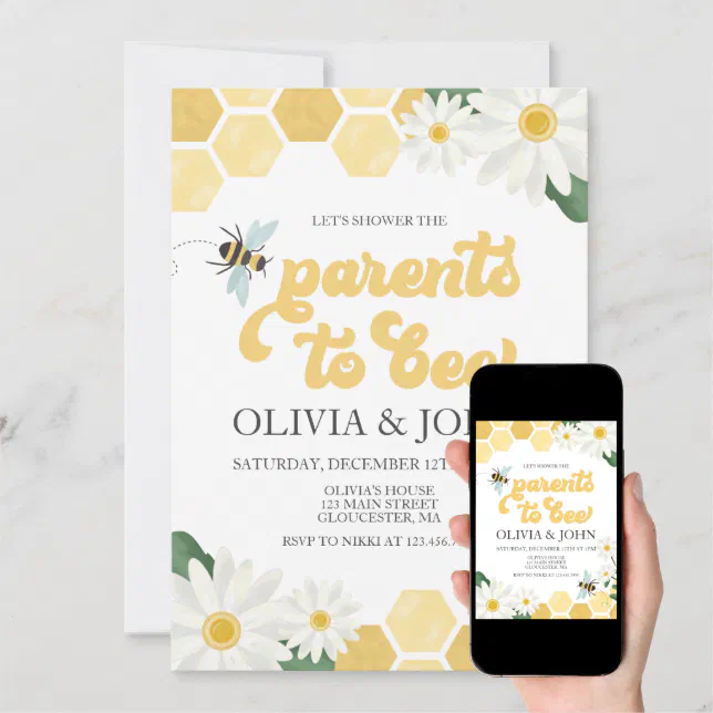 Parents to Bee Baby Shower bumblebee Invitation | Zazzle