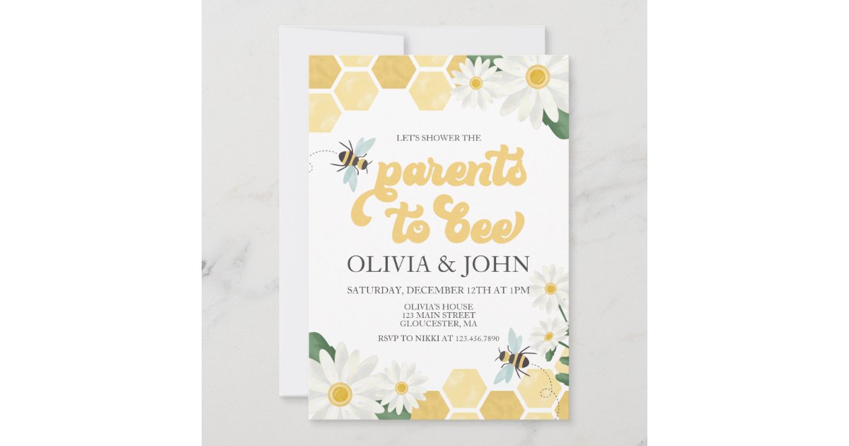 Parents to Bee Baby Shower bumblebee Invitation | Zazzle