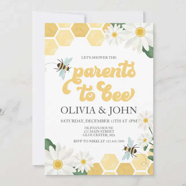 Parents to Bee Baby Shower bumblebee Invitation | Zazzle