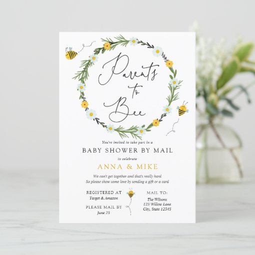 Parents to Bee Baby Shower by Mail invitation | Zazzle