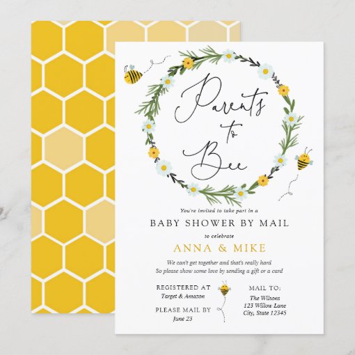 Parents to Bee Baby Shower by Mail invitation | Zazzle