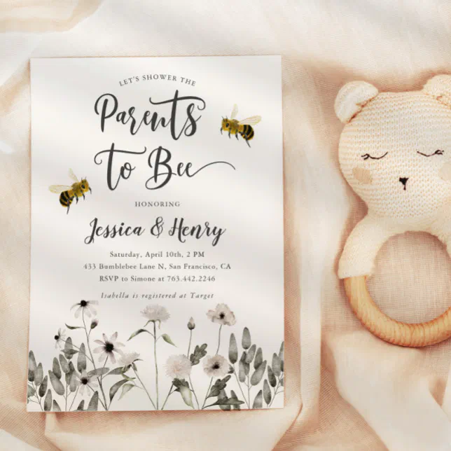 Parents to Bee Baby Shower Invitation | Zazzle