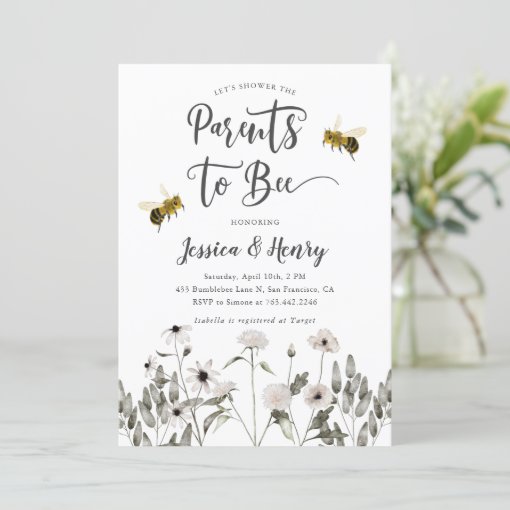 Parents to Bee Baby Shower Invitation | Zazzle