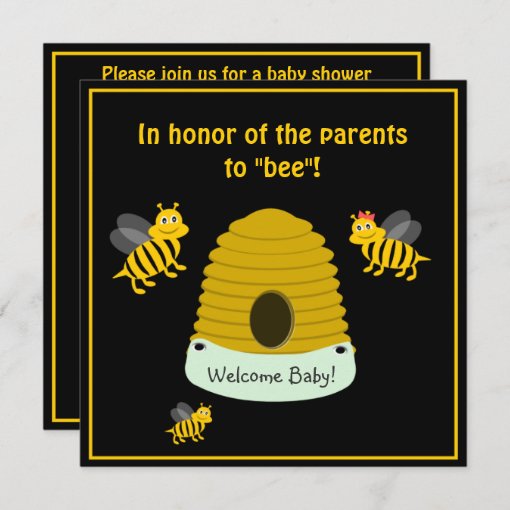 Parents To Bee Bumble Bee Baby Shower Invitation | Zazzle