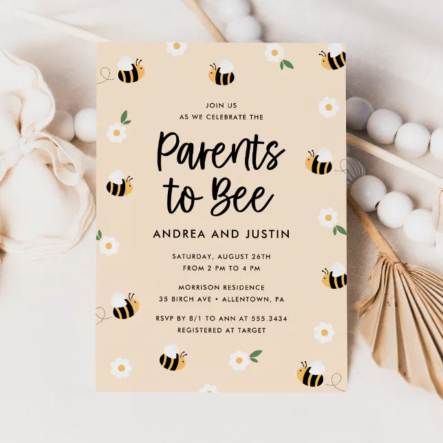 Parents to Bee Bumblebee Floral Baby Shower Invitation | Zazzle