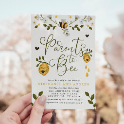 Parents To Bee Honeycomb Bumblebee Baby Shower Invitation | Zazzle