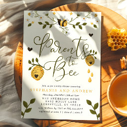 Parents To Bee Honeycomb Bumblebee Baby Shower Invitation | Zazzle