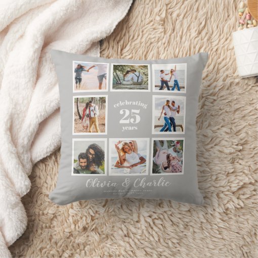 Parents Wedding Anniversary PHOTO Custom Branded Throw Pillow | Zazzle