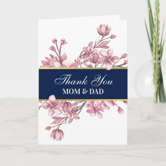 Parents Wedding Day Floral Thank You | Zazzle.com