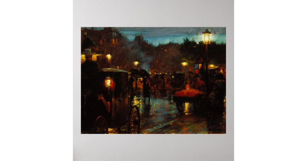 Paris at Night Poster | Zazzle