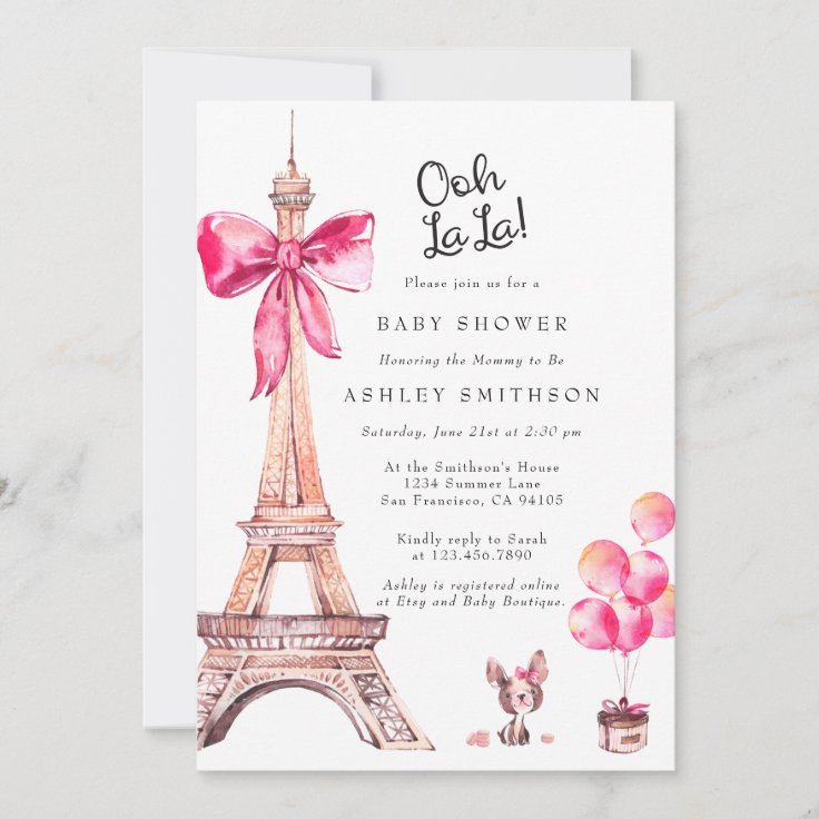Paris Baby Shower Invitation | Zazzle
