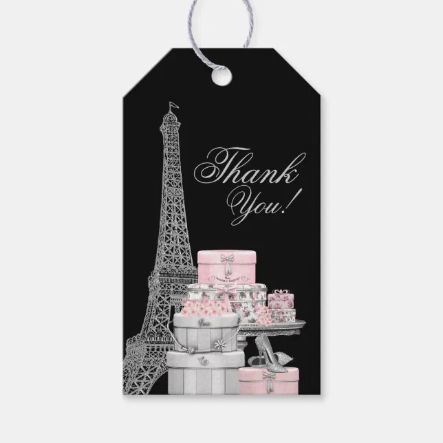 Paris Birthday Party Favor Gift Tags | Zazzle