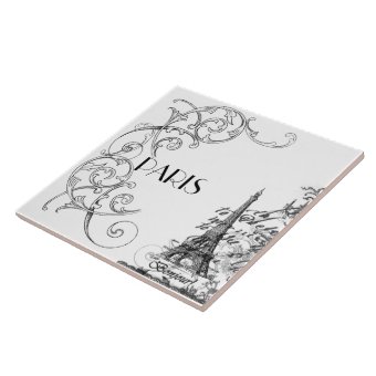 Paris Bonjour Collage Tile Trivet | Zazzle