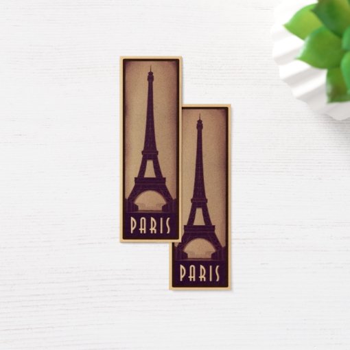 Paris Bookmark Card with Eiffel Tower Silhouette | Zazzle
