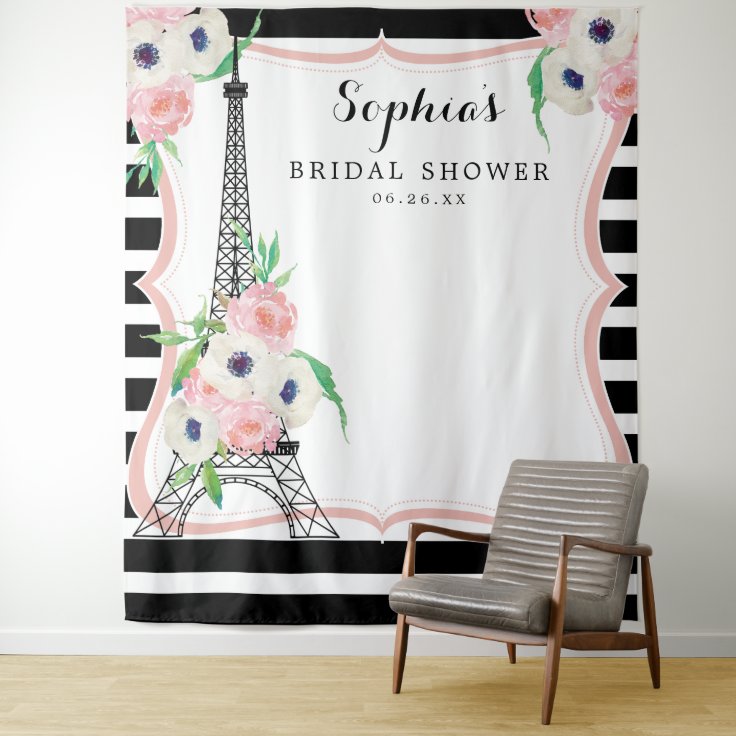 Paris Bridal Shower Backdrop Photo Booth | Zazzle
