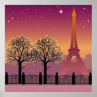 Eiffel Tower at Sunset Poster | Zazzle.com