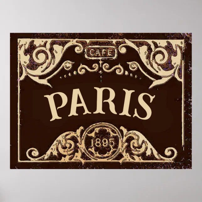 PARIS Cafe Sign Vintage | Zazzle