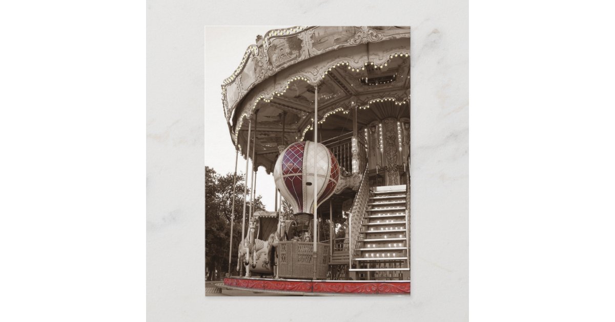 Paris Carousel Postcard | Zazzle