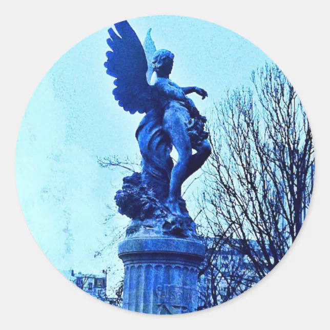 Paris Cemetary Angel Classic Round Sticker | Zazzle