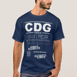 Paris Charles De Gaulle Airport CDG Tee Shirt: | Zazzle