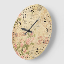 Paris Chic Large Clock | Zazzle