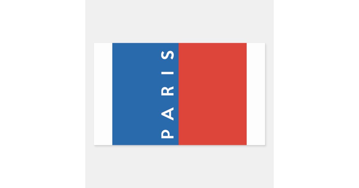 paris city flag france country text name rectangular sticker | Zazzle