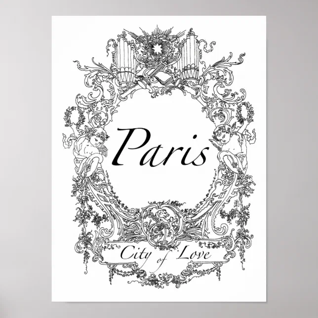 Paris : City of Love Poster Art Illustration | Zazzle