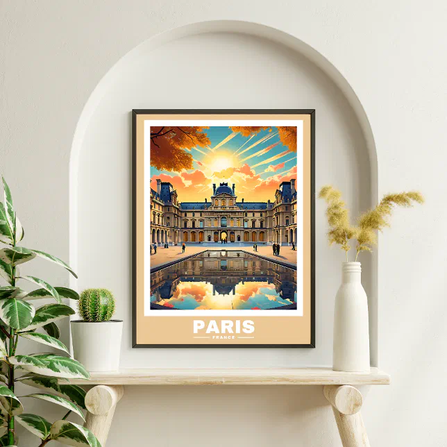 Paris Cityscape - Iconic Landmarks Poster | Zazzle