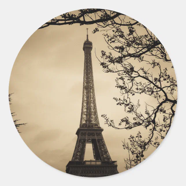 Paris Classic Round Sticker | Zazzle