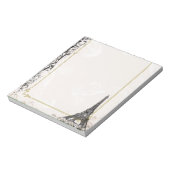 Paris Eiffel Tower and Scrolls Notepad | Zazzle