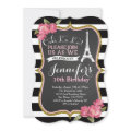 Paris Eiffel Tower Birthday Party Invitation | Zazzle