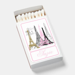 Paris Eiffel Tower France Pink Decor Decorative Matchboxes | Zazzle