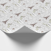 Paris Eiffel Tower French Scrolls Wrapping Paper | Zazzle