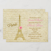 Paris Eiffel Tower Gold & Pink Elegant Invitations | Zazzle