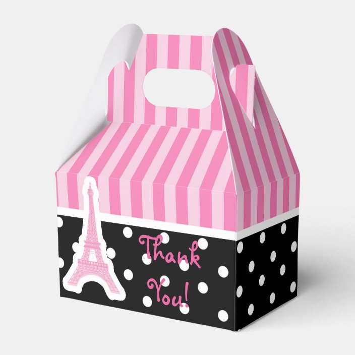 Paris Eiffel Tower Pink Birthday Party Favor Boxes | Zazzle.com