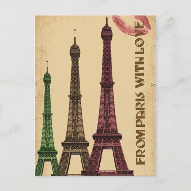 Paris Eiffel Tower Postcard | Zazzle