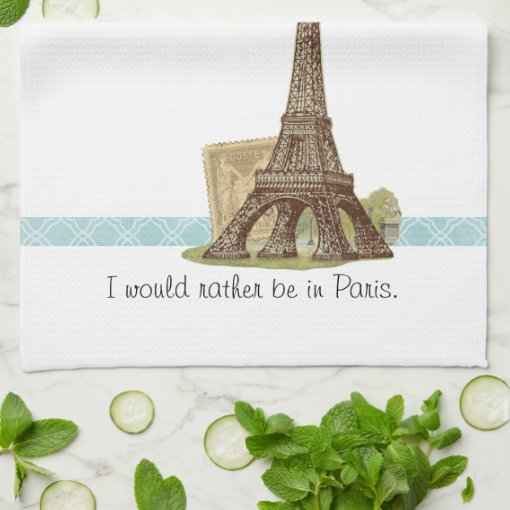 Paris Eiffel Tower Tea Towel Kitchen Towel | Zazzle