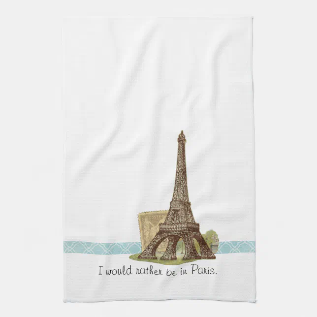 Paris Eiffel Tower Tea Towel Kitchen Towel | Zazzle