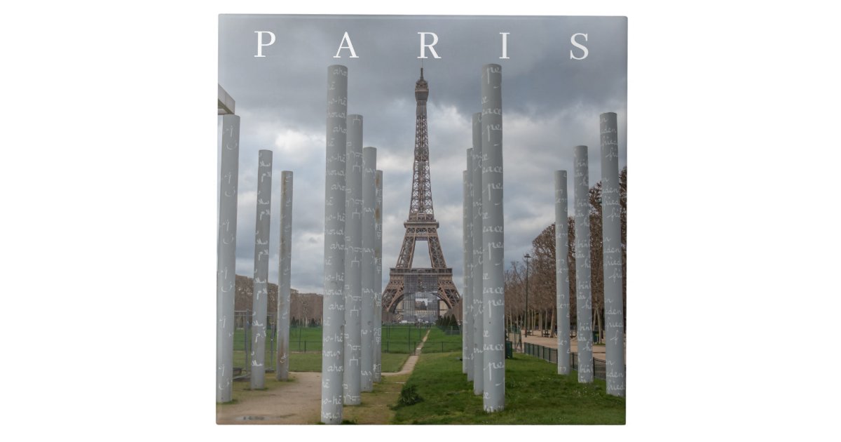 Paris Eiffel Tower view ceramic tile | Zazzle