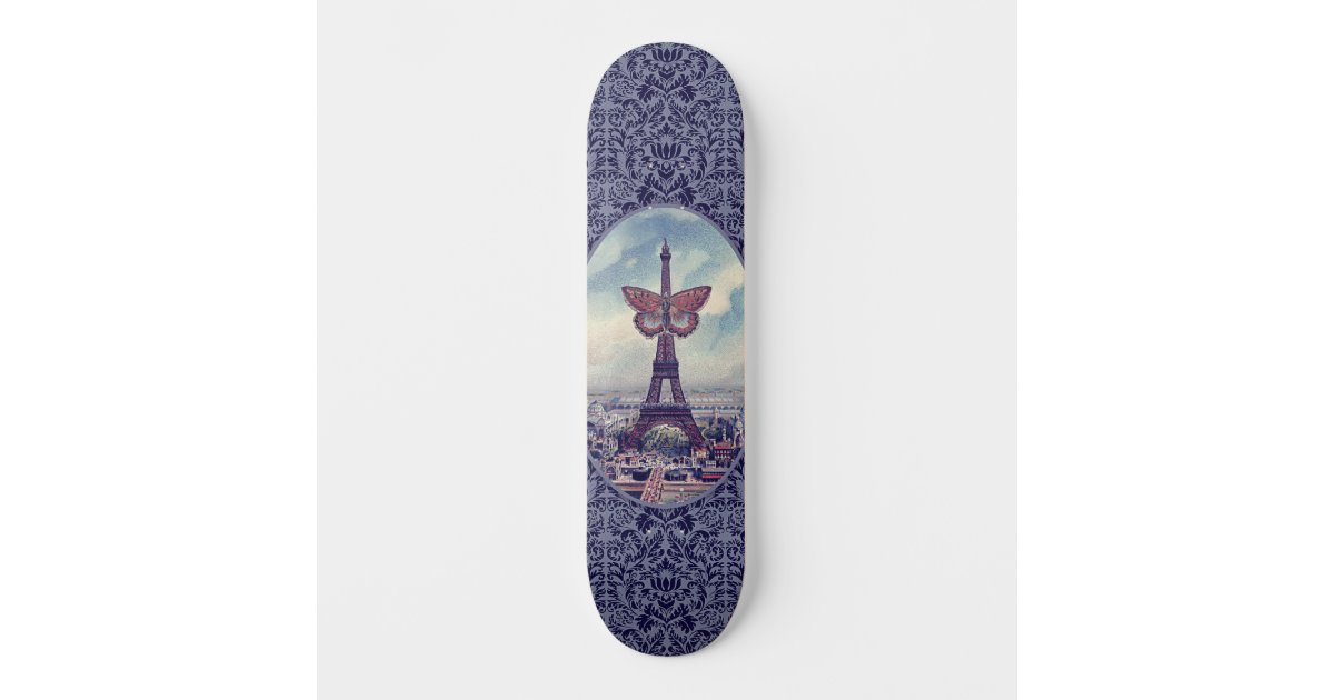 Paris Eiffel Tower Vintage Collage Skateboard Deck | Zazzle